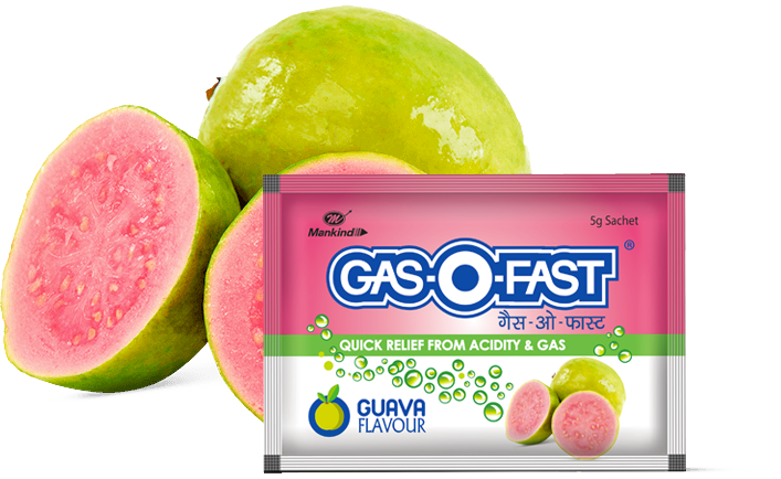 Gas-O-Fast Guava Flavour Sachet